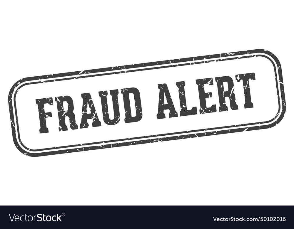 Fraud alert stamp rectangular Royalty Free Vector Image