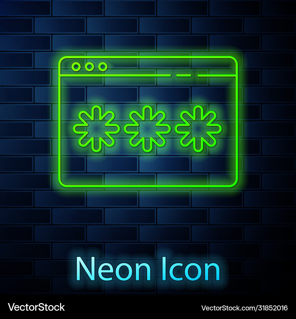 Glowing neon line password protection and safety Vector Image