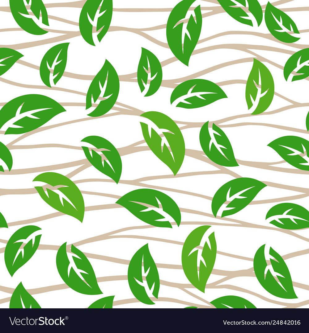 Green leaves pattern Royalty Free Vector Image