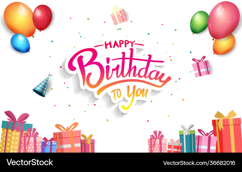 Happy birthday design with birthday gift box Vector Image