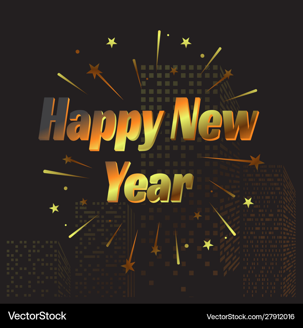 Happy new year letter modern style background Vector Image
