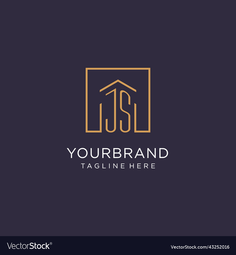 Js initial square logo design modern and luxury Vector Image