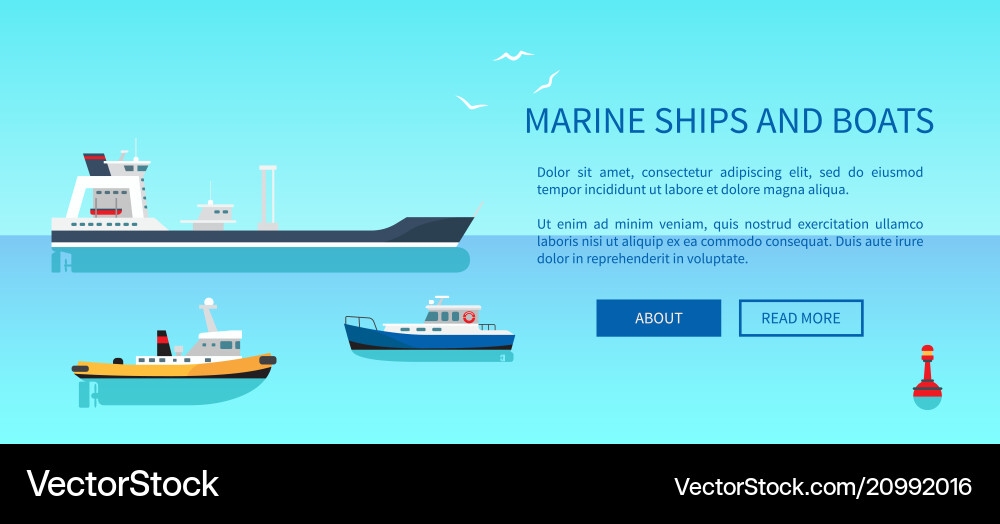 Marine ships and boats color Royalty Free Vector Image