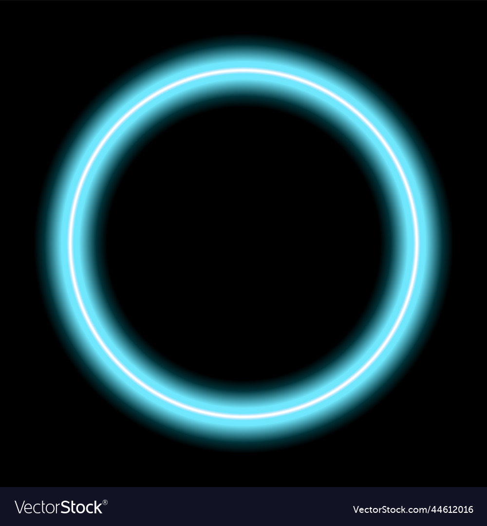Neon glowing frame e-circle illuminated Royalty Free Vector