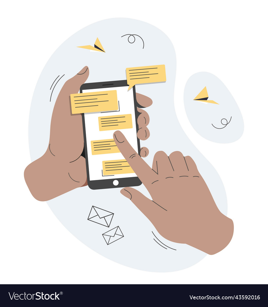 Phone with messages Royalty Free Vector Image - VectorStock