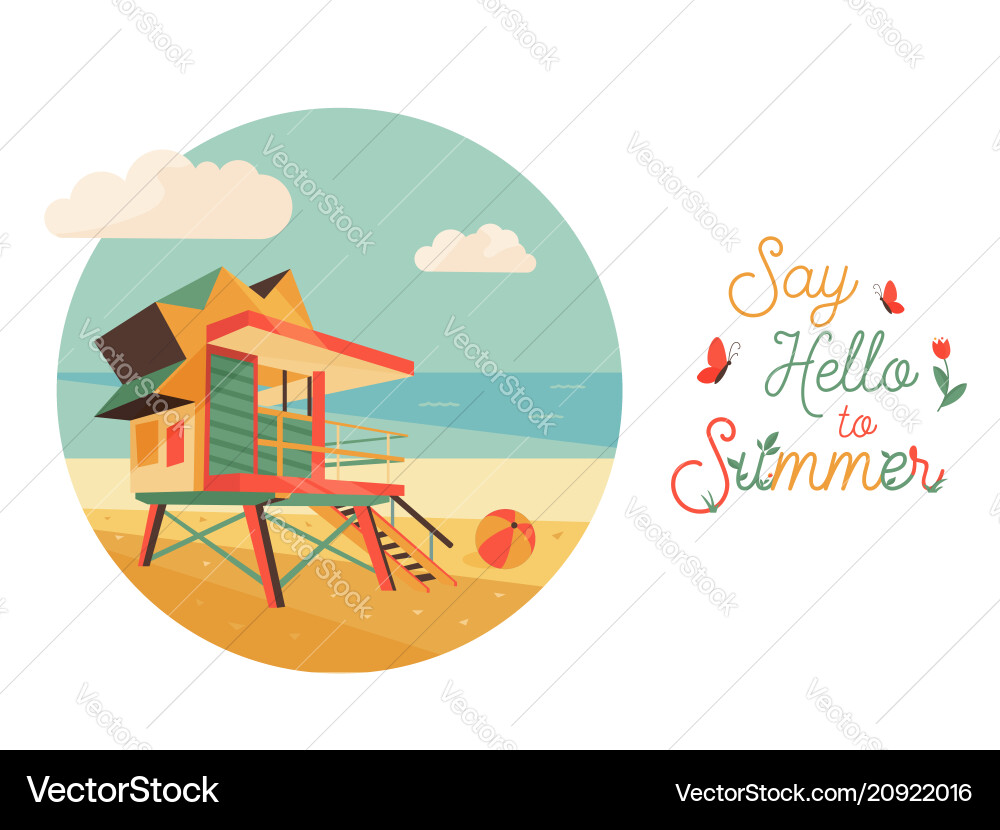Say hello to summer poster banner Royalty Free Vector Image