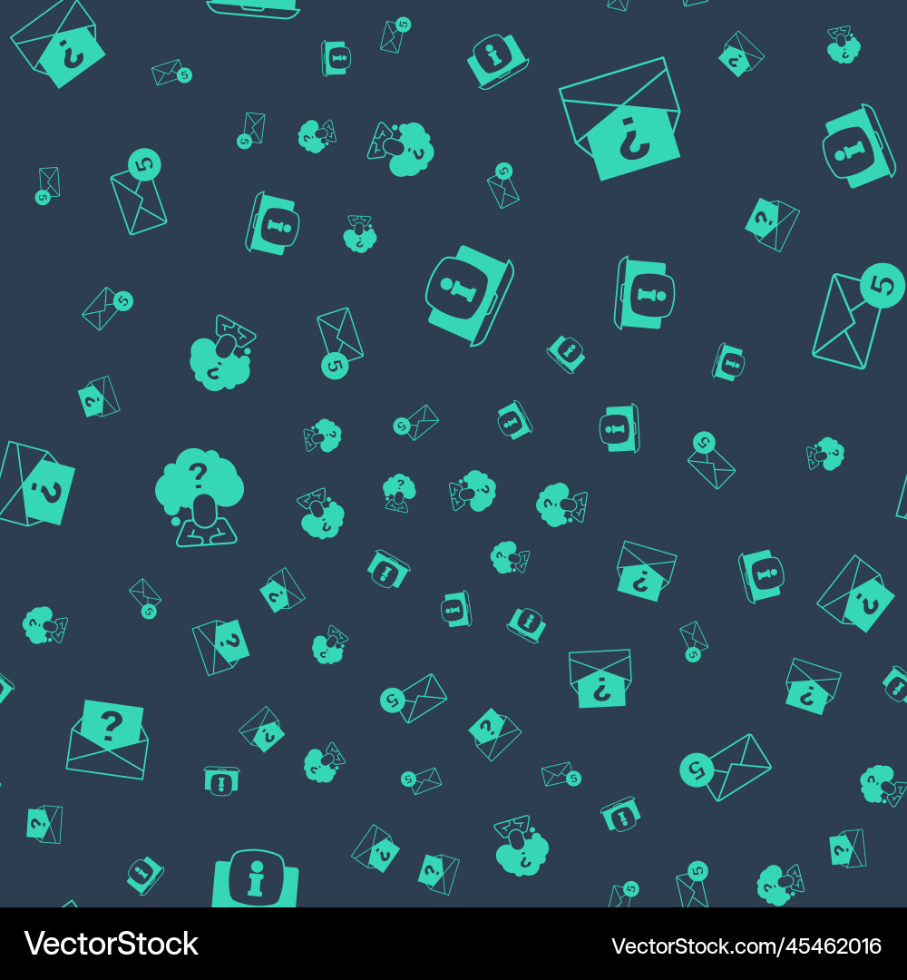 Set laptop with information envelope question Vector Image