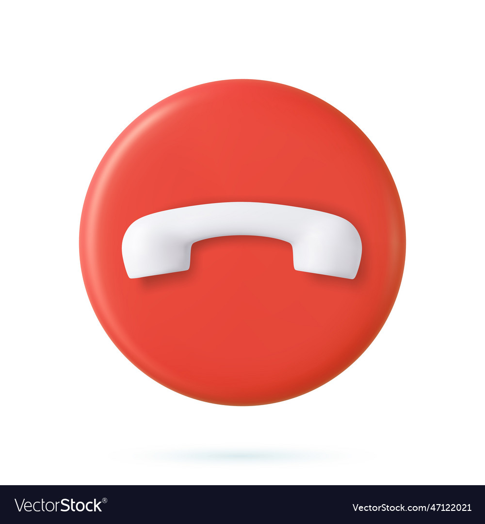 3d minimal decline the phone icon Royalty Free Vector Image 3d minimal decline the phone icon Royalty Free Vector Image