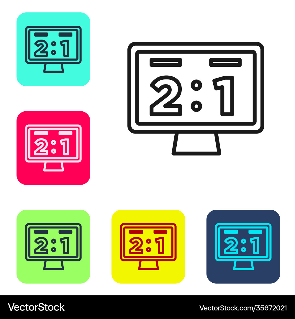 Black line sport mechanical scoreboard and result Vector Image