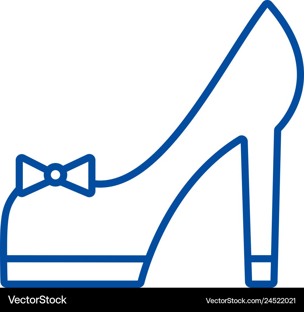Bridal shoes line icon concept shoes flat Vector Image