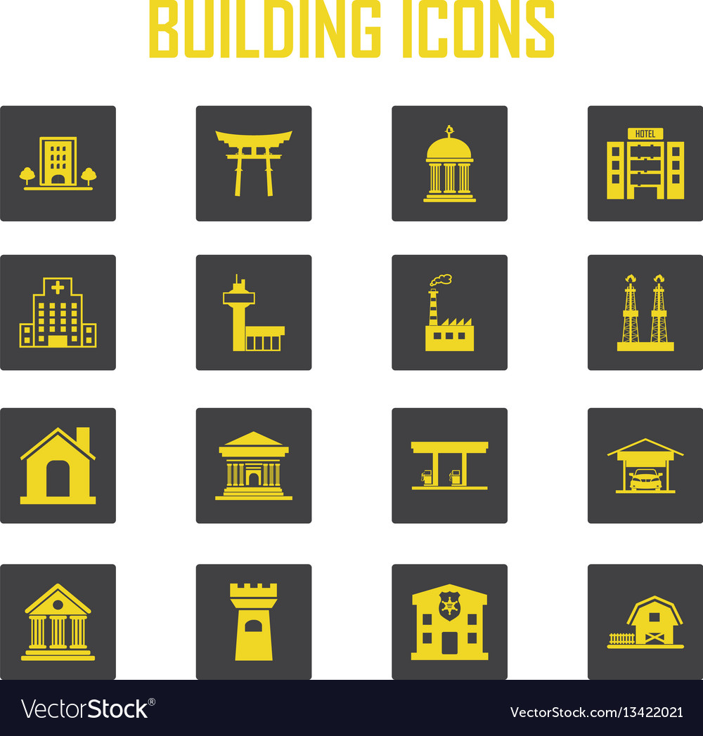 Building icons set Royalty Free Vector Image - VectorStock