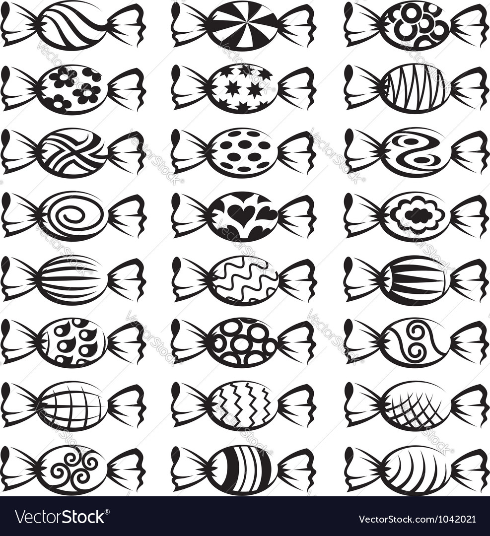 Candies set Royalty Free Vector Image - VectorStock