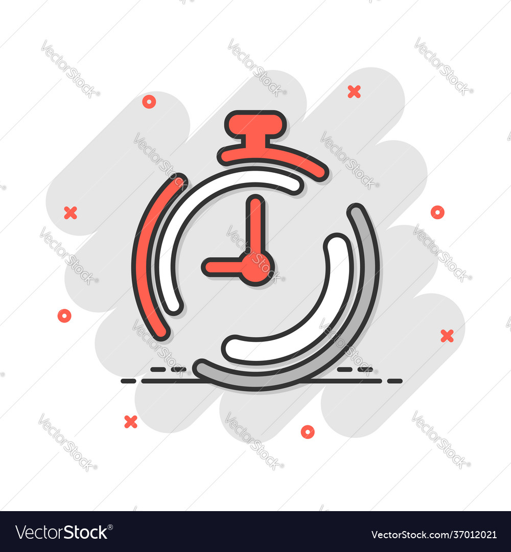 Cartoon clock timer icon in comic style time Vector Image