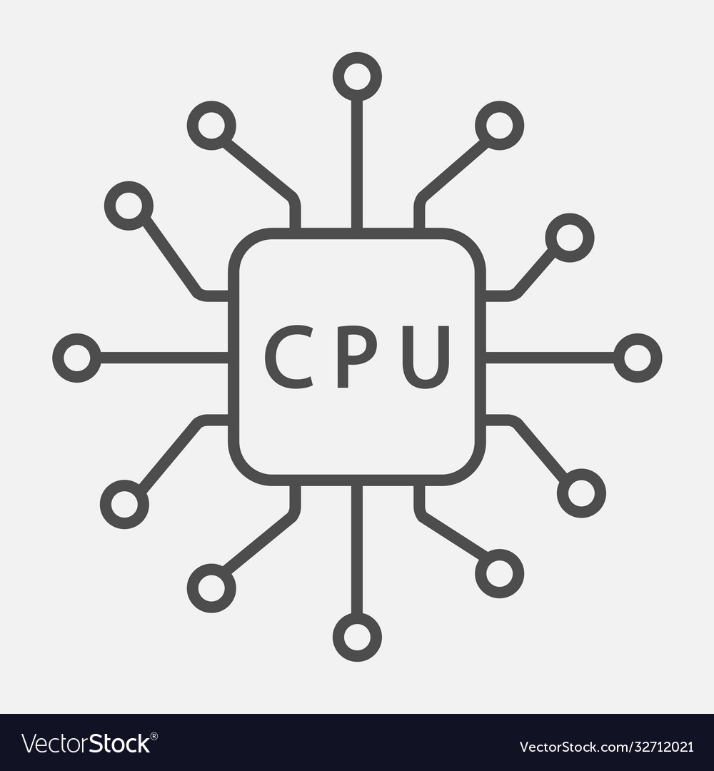 Cpu computer processor Royalty Free Vector Image