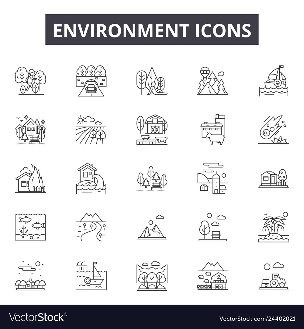 Environment line icons for web and mobile design Vector Image