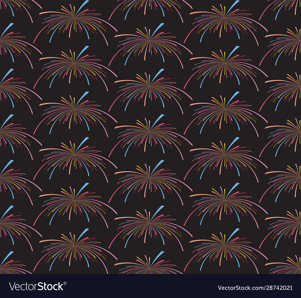 Fireworks seamless pattern Royalty Free Vector Image