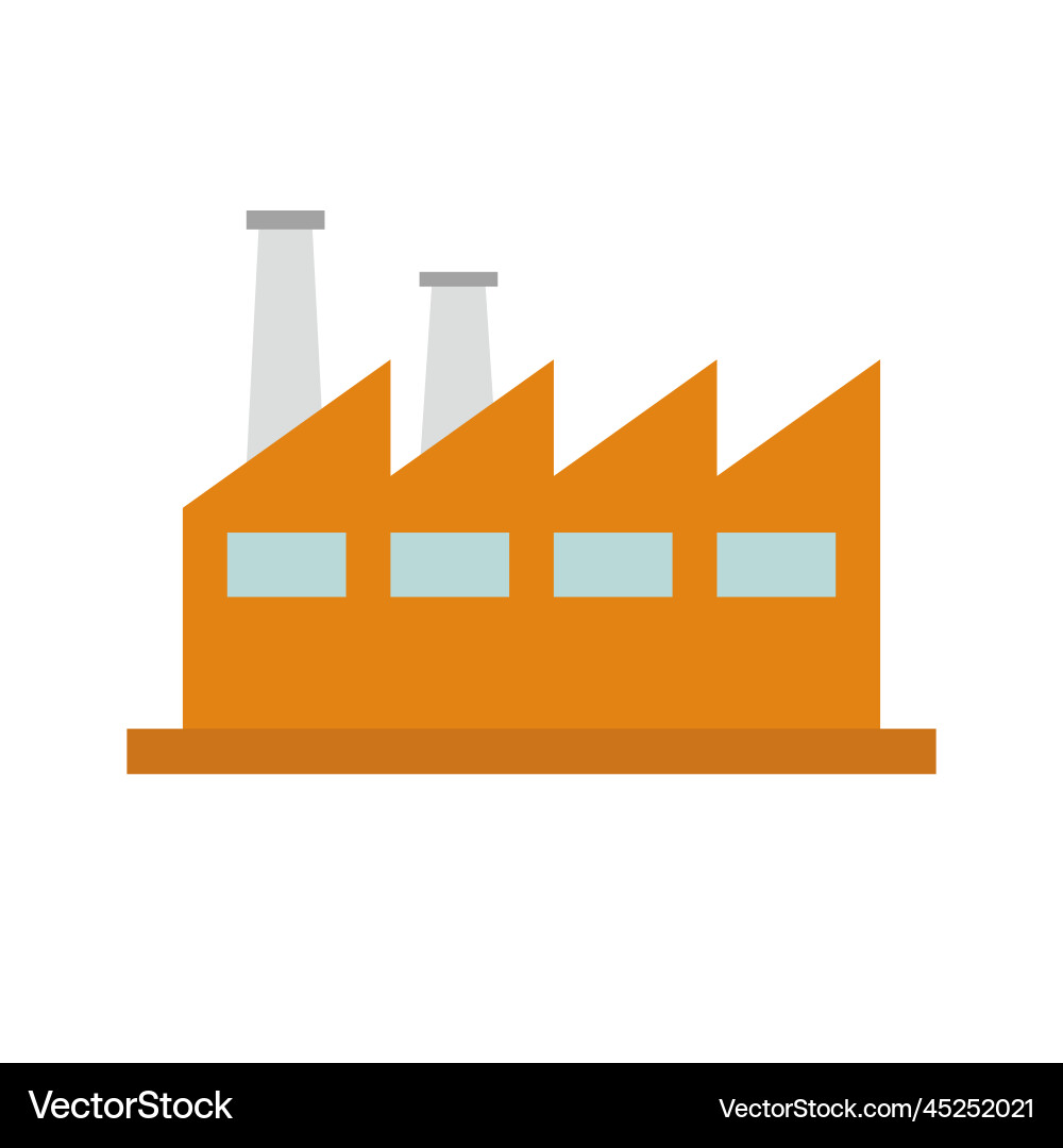 Flat design factory icon or manufacturing plant Vector Image