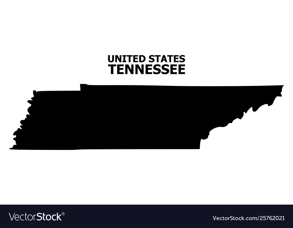 Flat map tennessee state with caption Royalty Free Vector