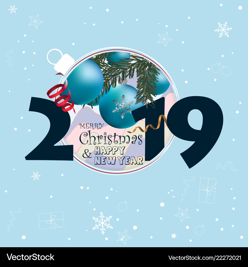 Happy new year 2019 card for your design Vector Image