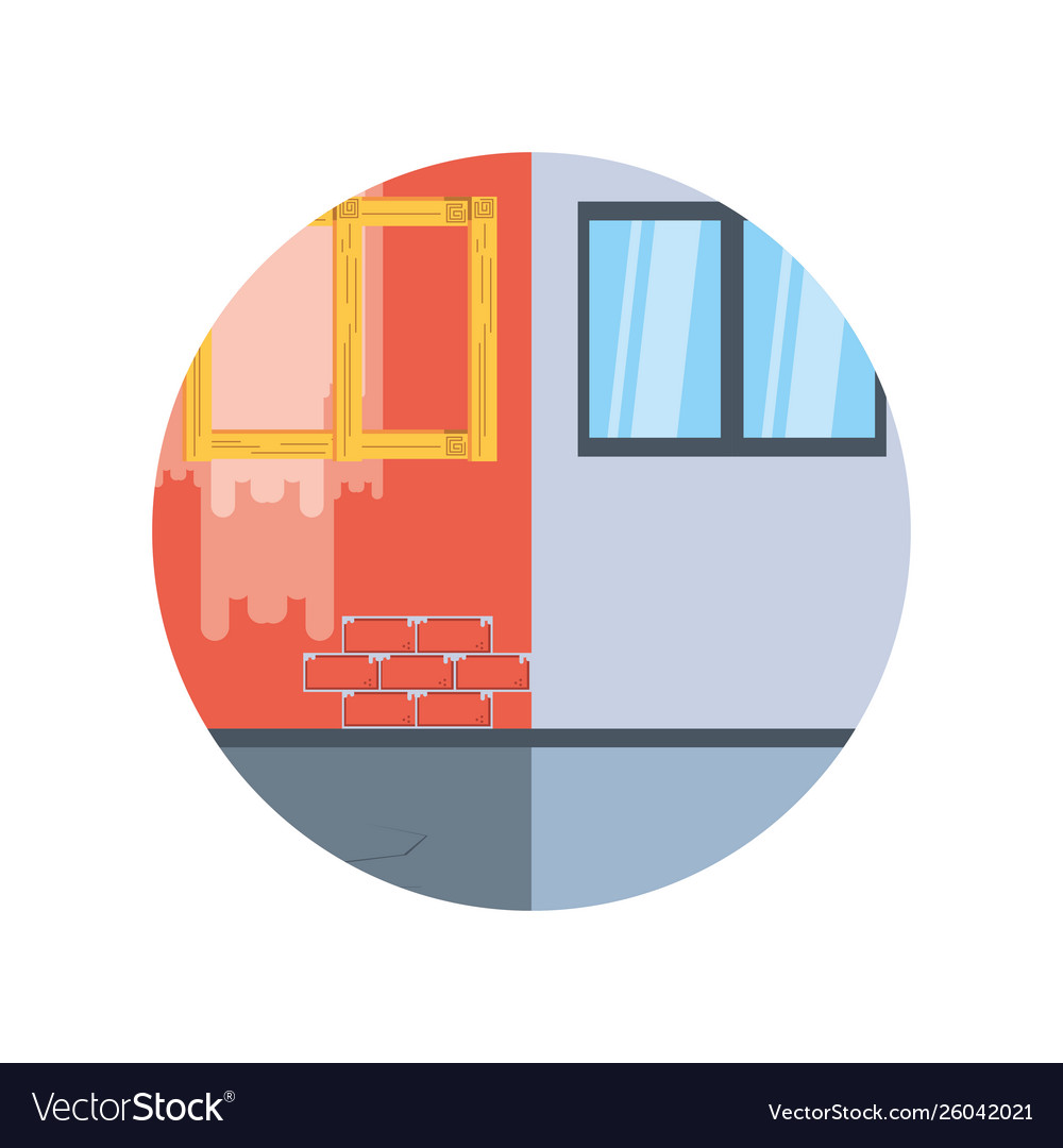 House under construction design Royalty Free Vector Image