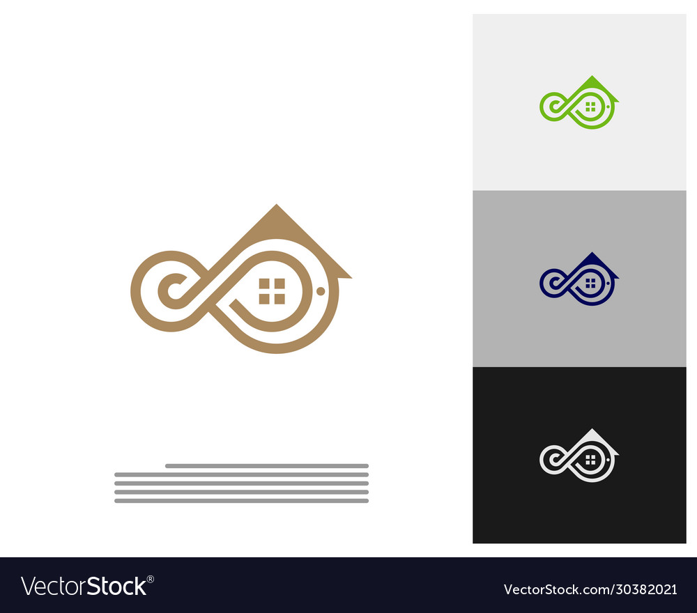 Infinity house logo template creative Royalty Free Vector