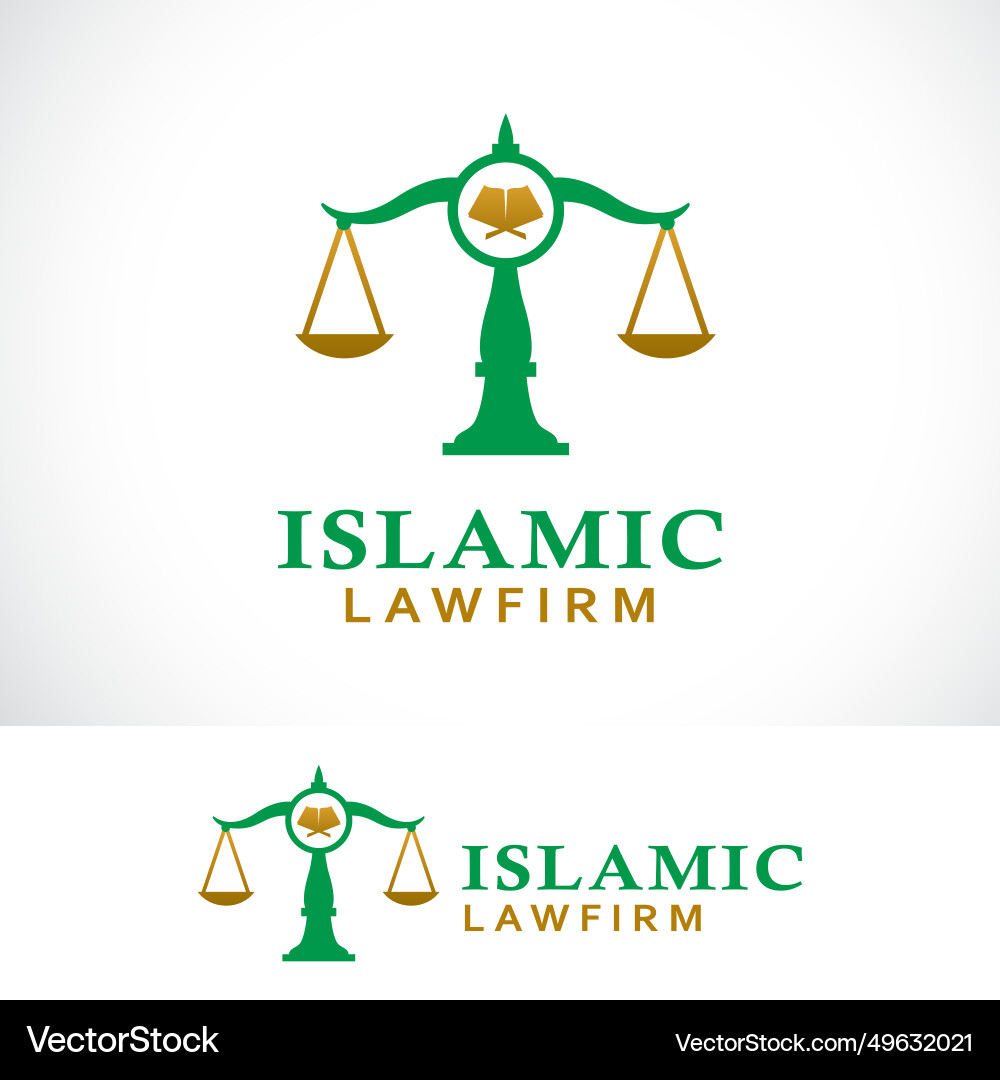Islamic law justice firm logo design template Vector Image
