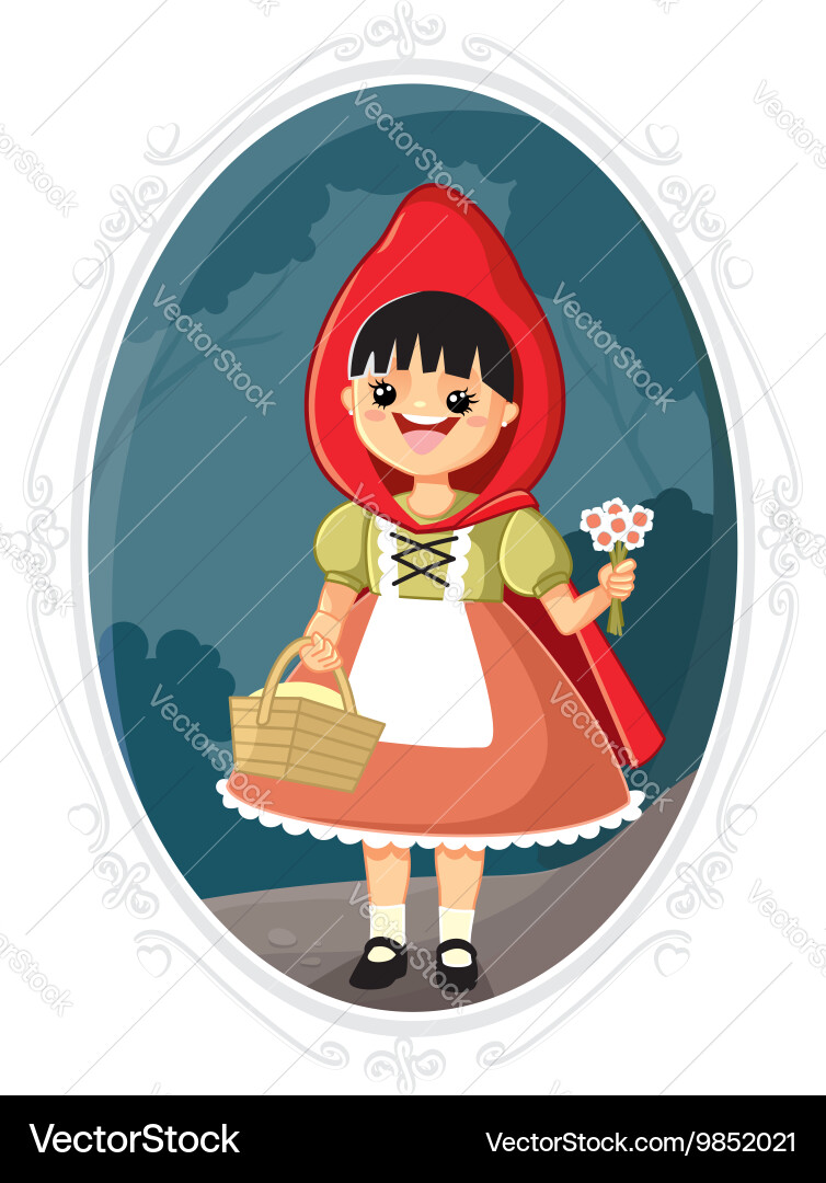 Little red riding hood cartoon Royalty Free Vector Image
