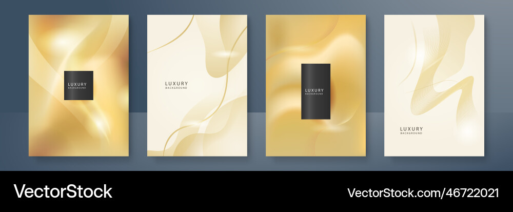 Modern cover design set in luxury gold line Vector Image