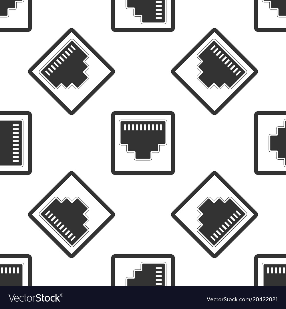 Network port - cable socket icon seamless pattern Vector Image