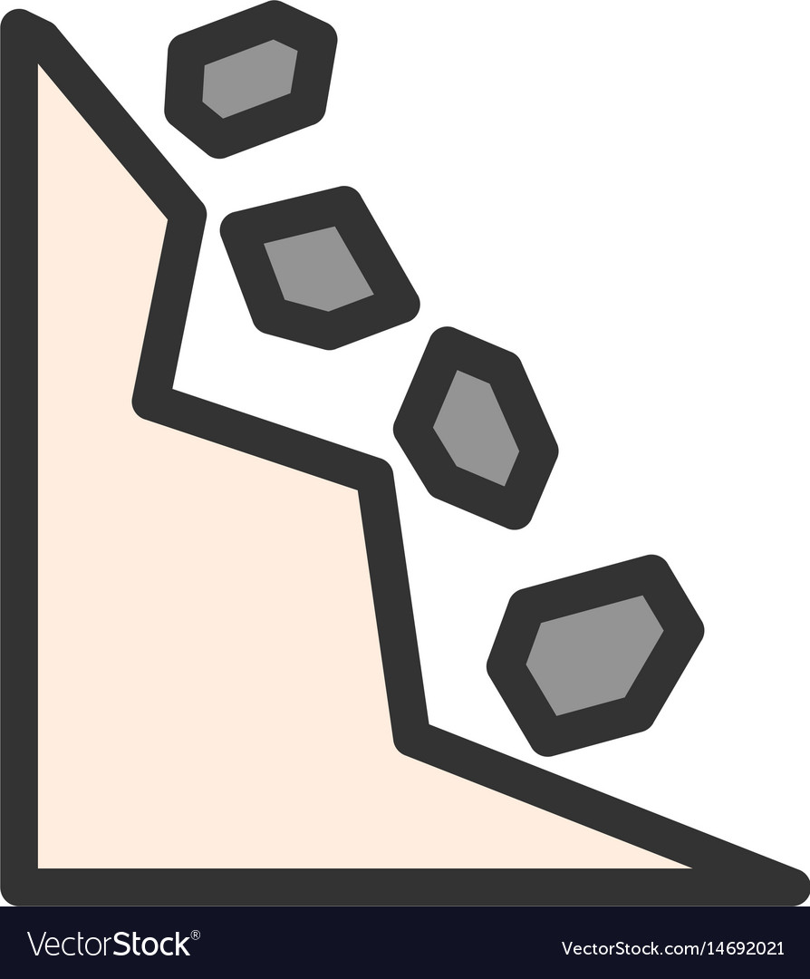 Rocks falling Royalty Free Vector Image - VectorStock