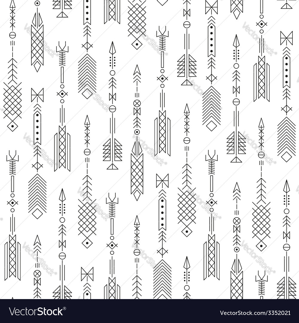 Seamless abstract pattern with stylized arrows Vector Image