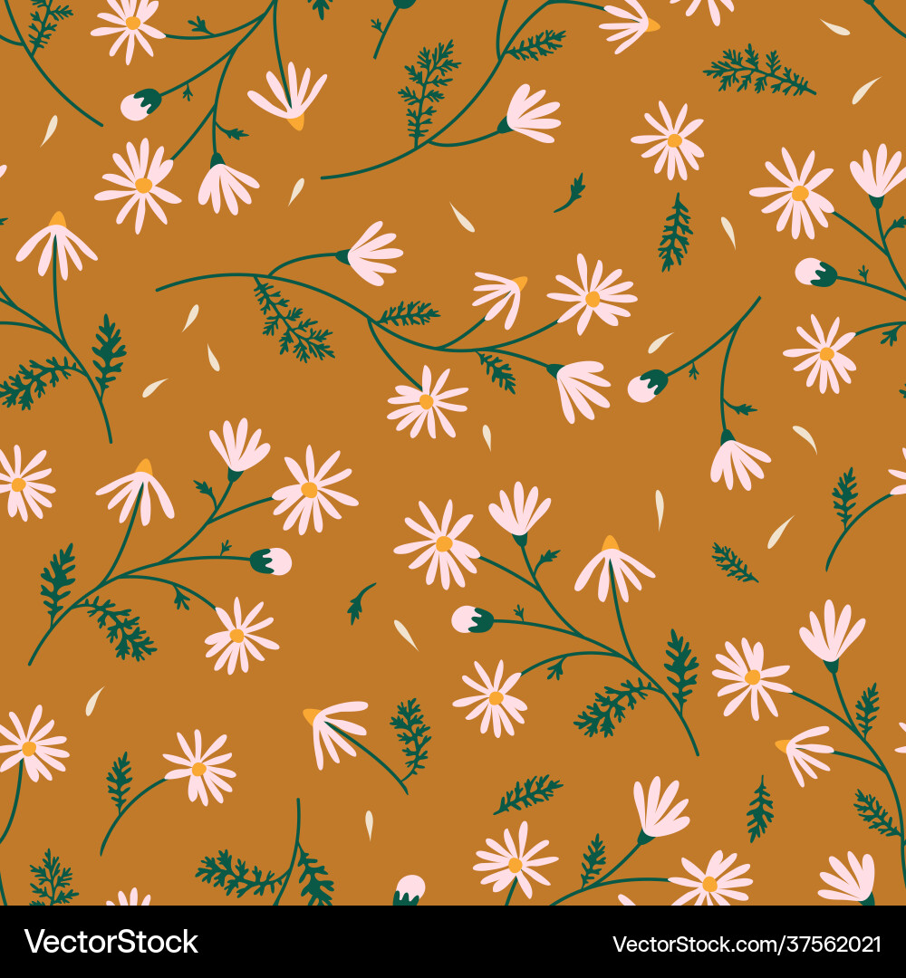Seamless pattern with meadow flowers Royalty Free Vector