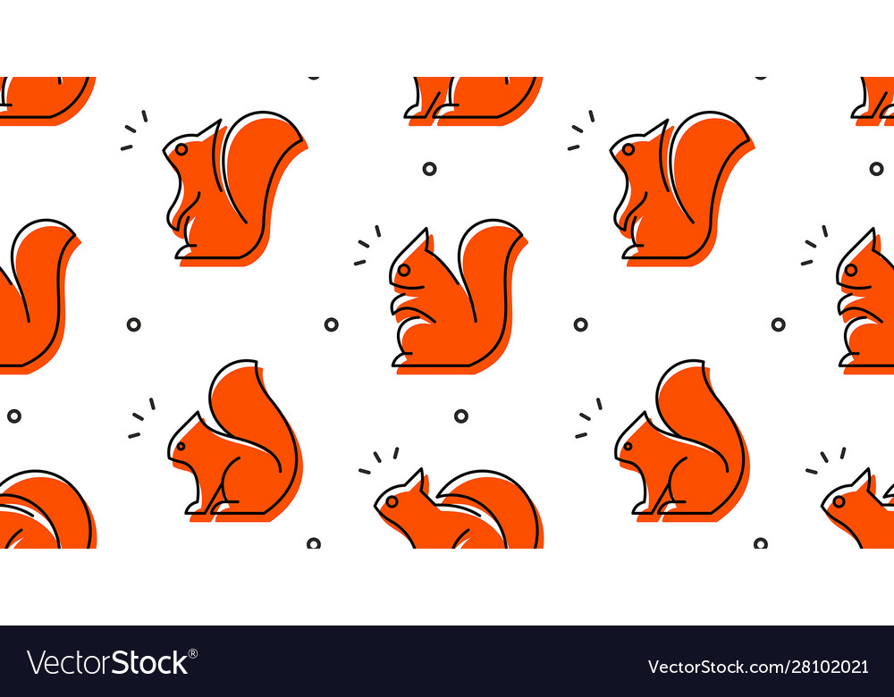 Seamless pattern with squirrels Royalty Free Vector Image