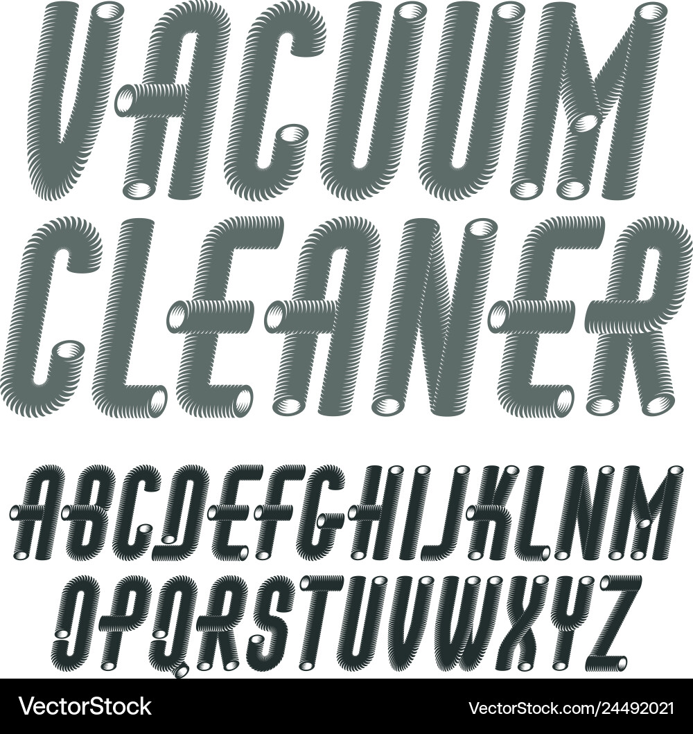 Set of condensed tall cool upper case alphabet Vector Image