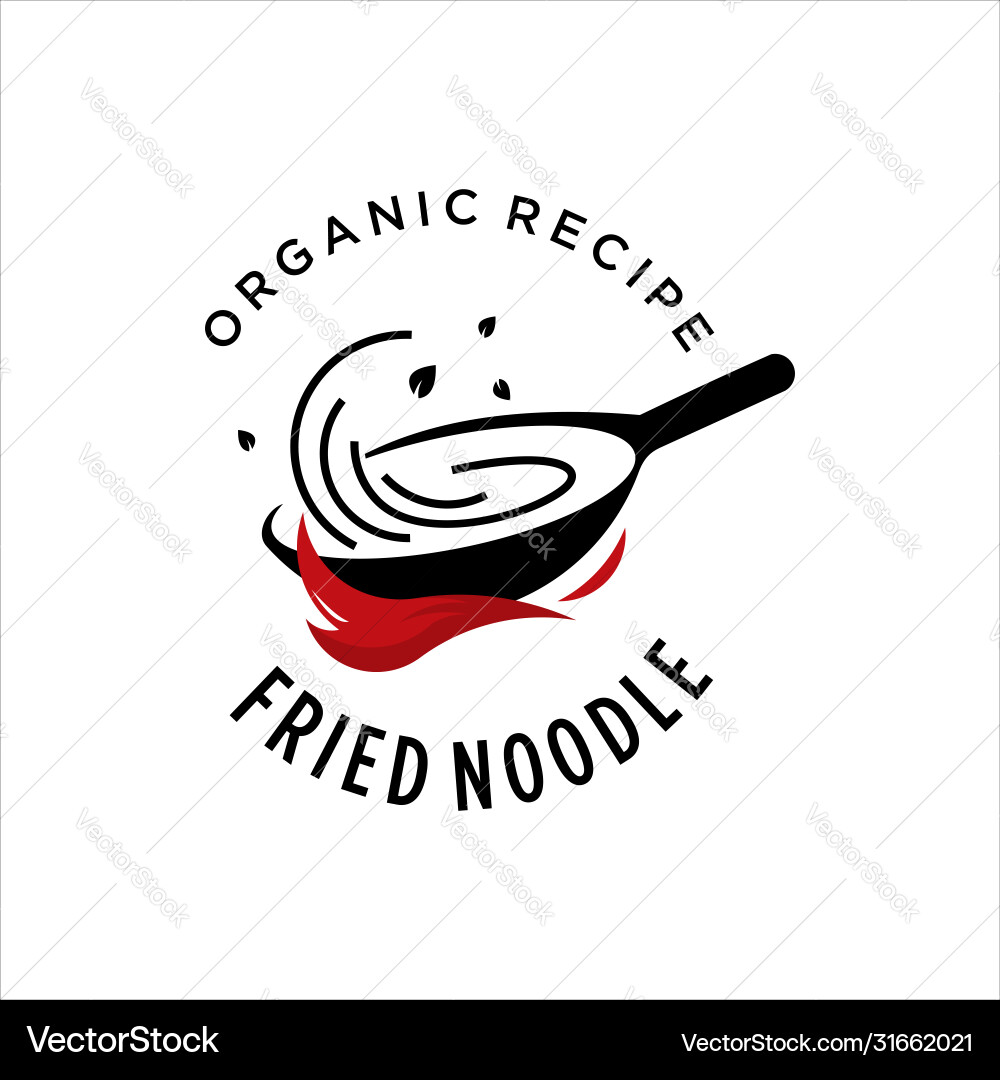 Simple fried noodles street food culinary Vector Image
