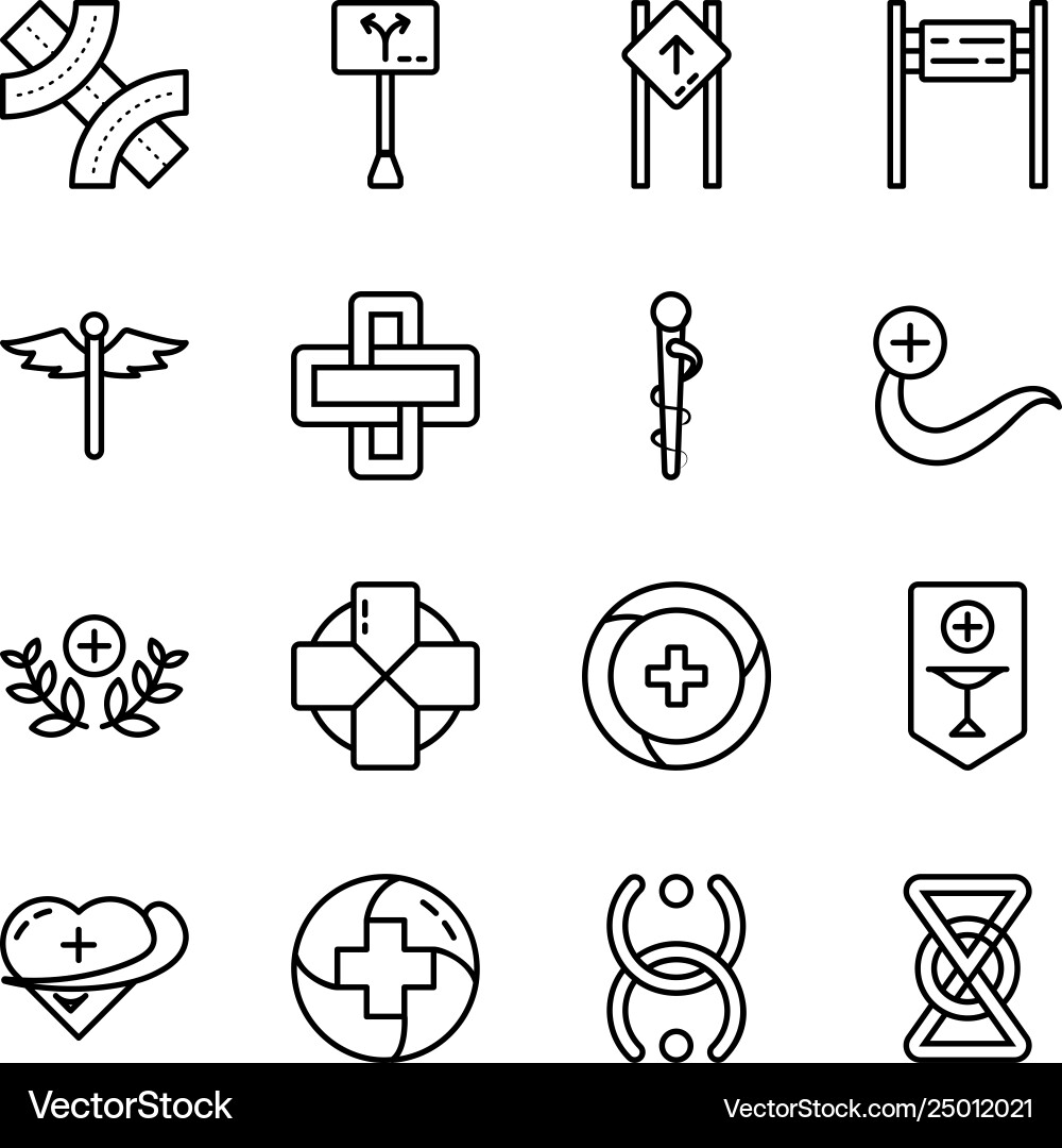 Symbols and signs icons pack Royalty Free Vector Image