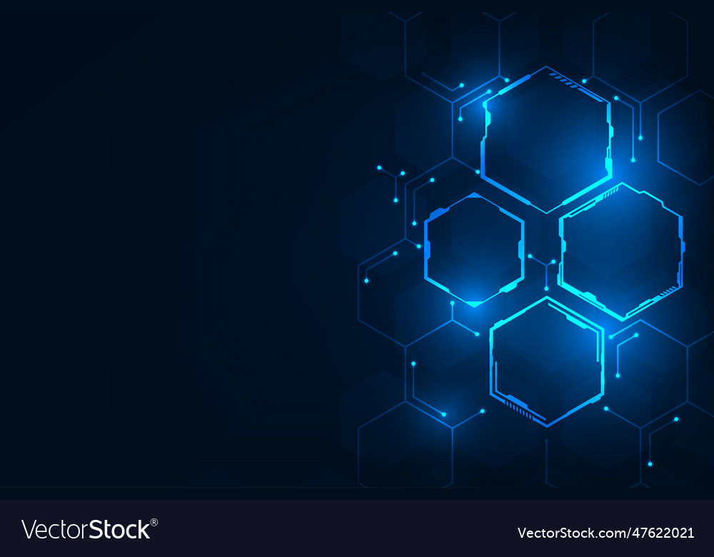 Technology with hexagones geometric abstract Vector Image