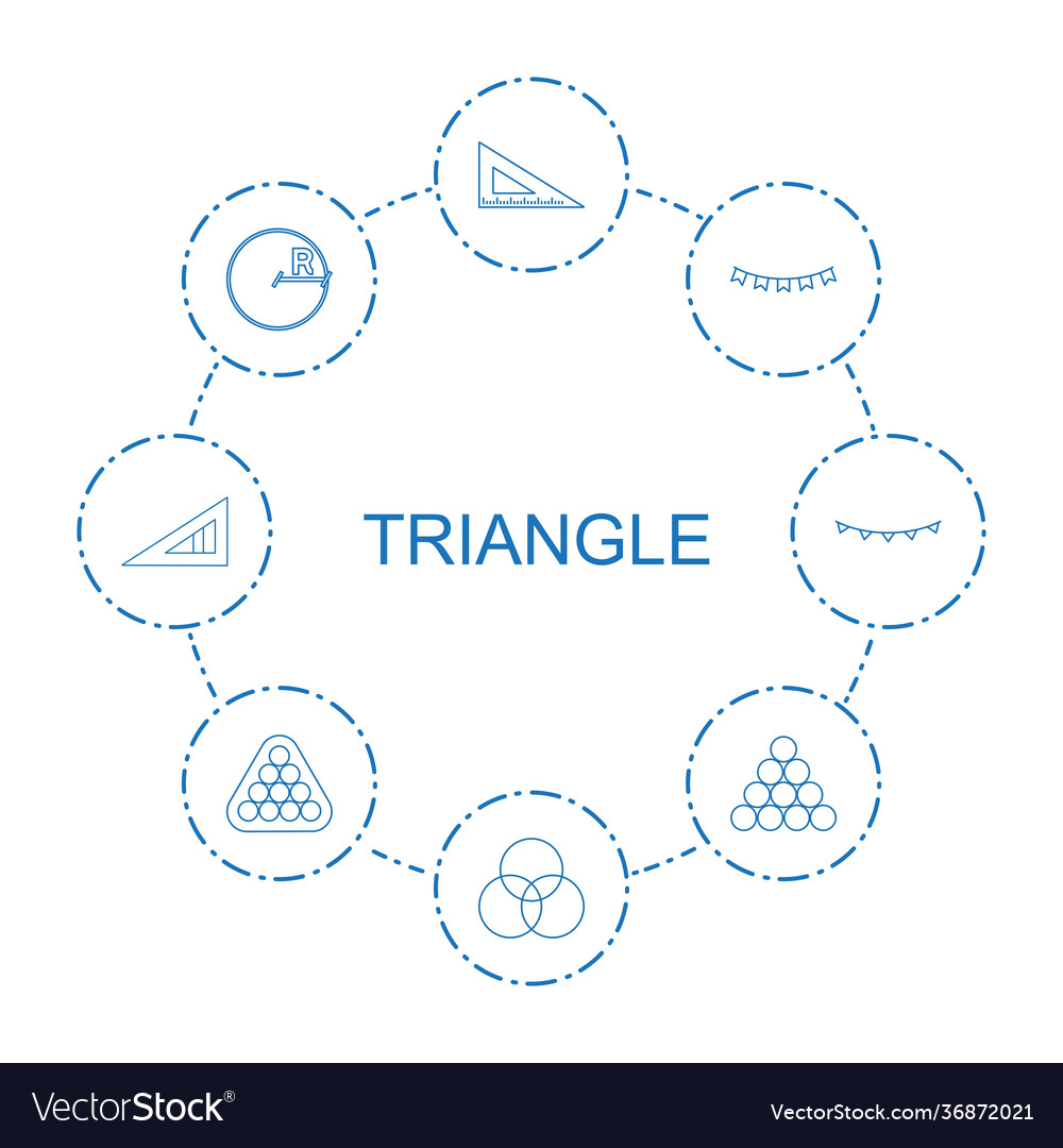 Triangle icons Royalty Free Vector Image - VectorStock