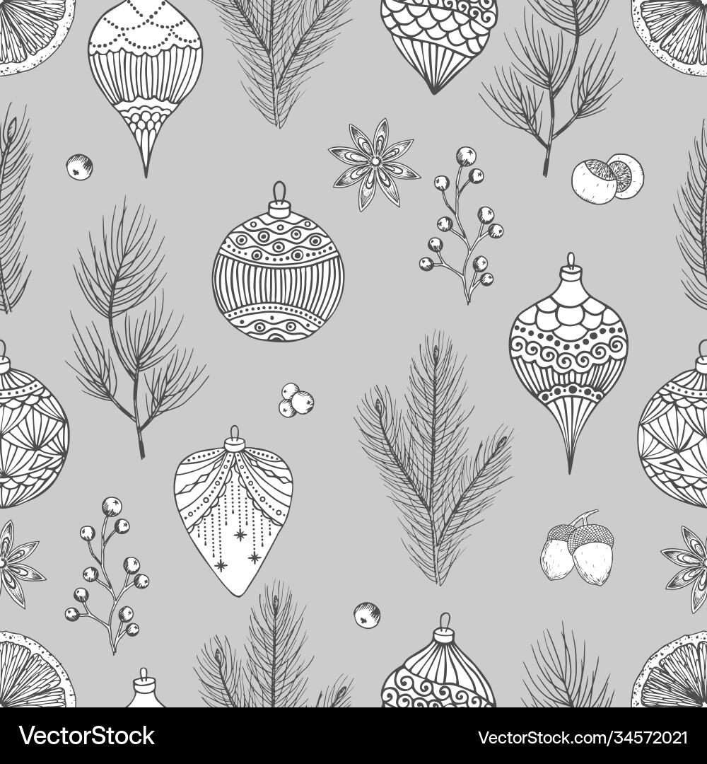 Xmas seamless pattern with christmas tree Vector Image