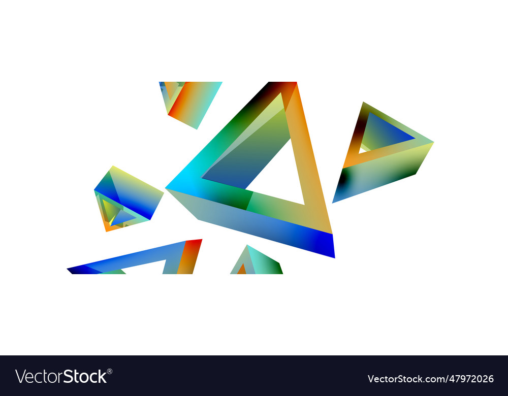 3d triangle abstract background basic shape Vector Image
