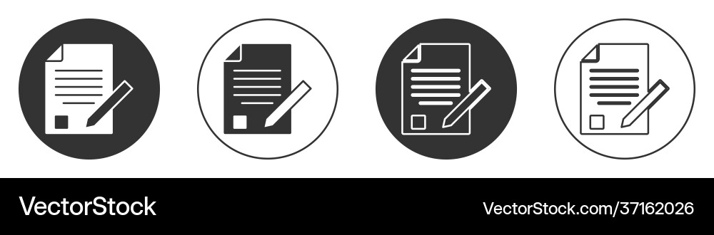 Black exam sheet and pencil with eraser icon Vector Image