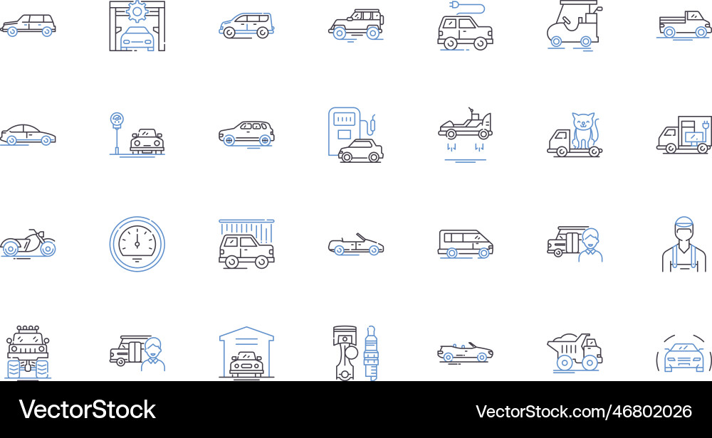 Bus and transit line icons collection commute Vector Image