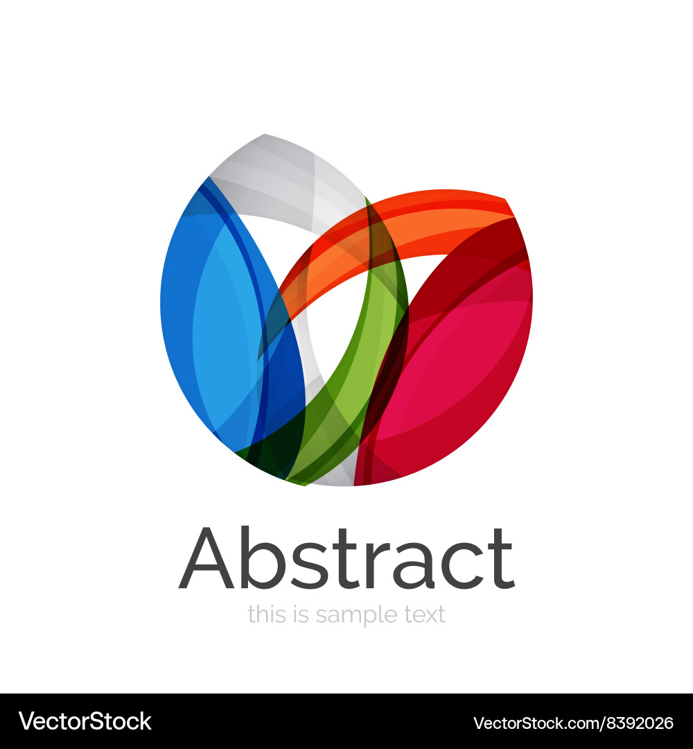 Circle logo transparent overlapping swirl shapes Vector Image