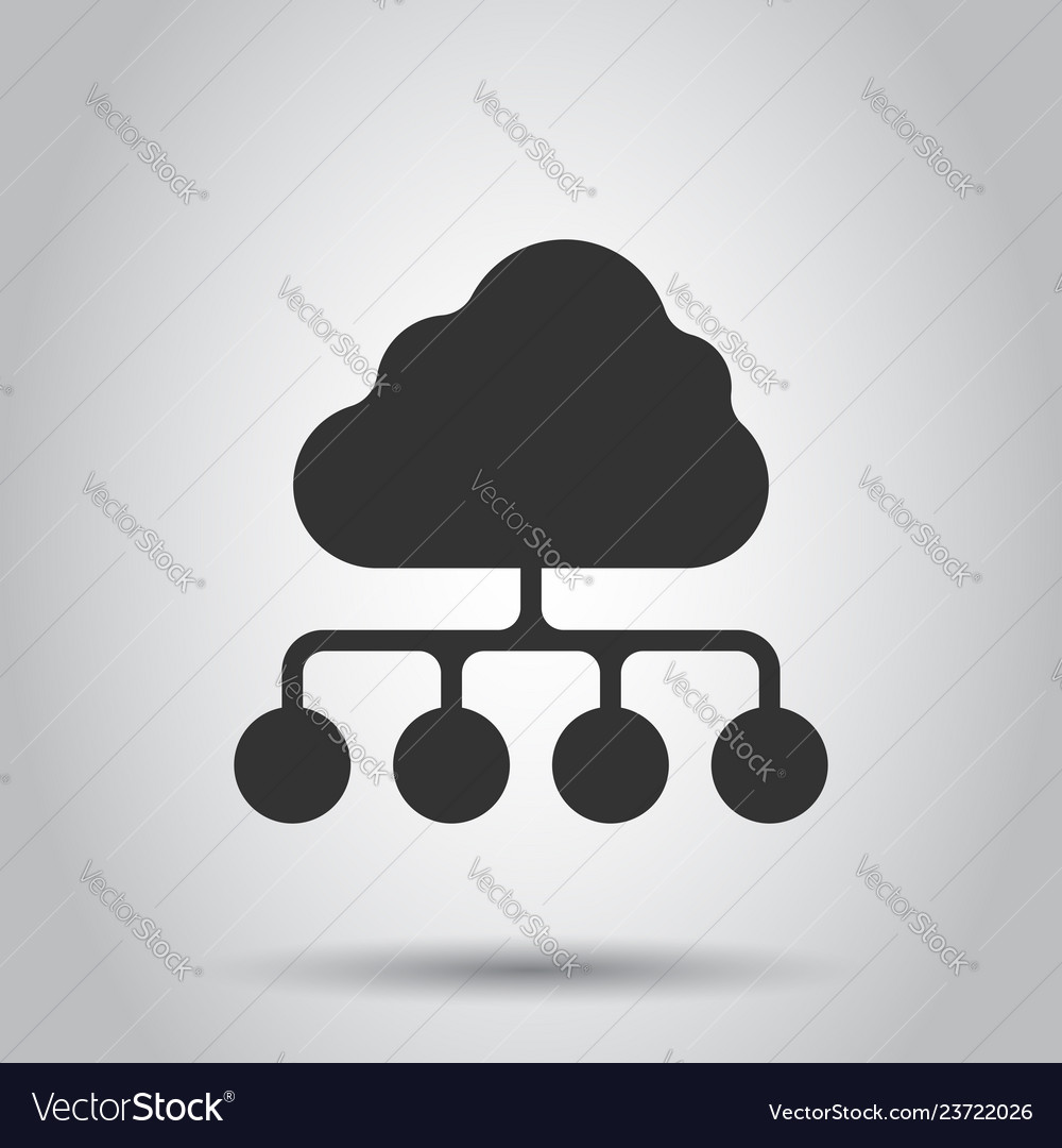 Cloud computing technology icon in flat style Vector Image