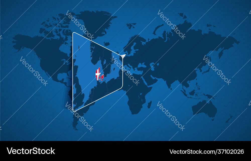 Detailed world map with pinned enlarged map Vector Image
