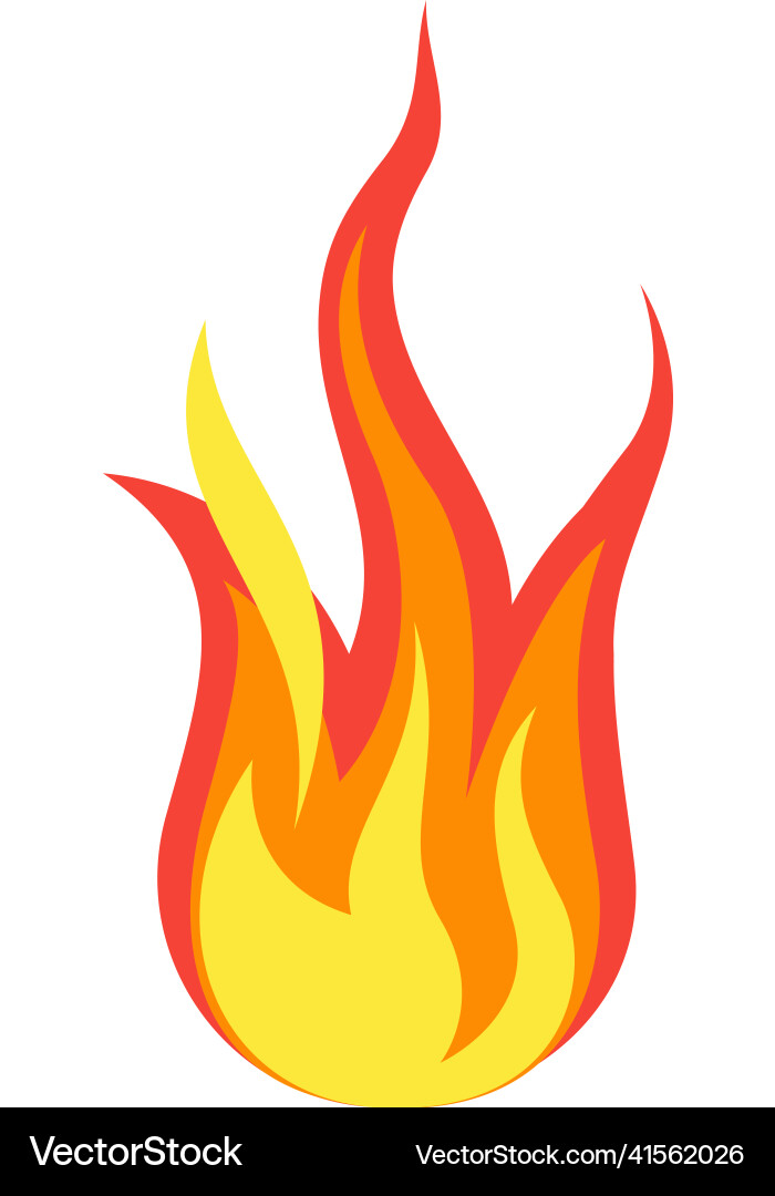 Fire icon cartoon hot flame heat light Royalty Free Vector
