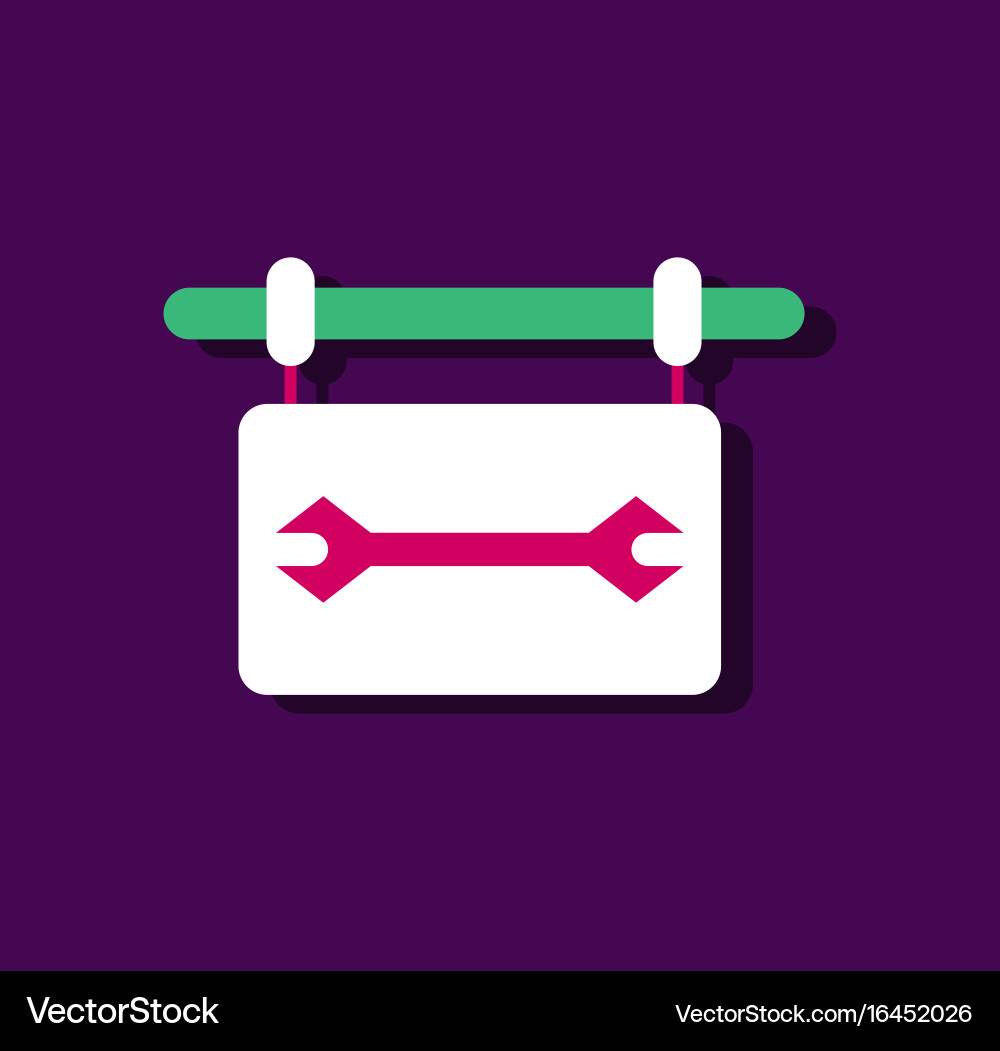 Flat icon design collection service station sign Vector Image