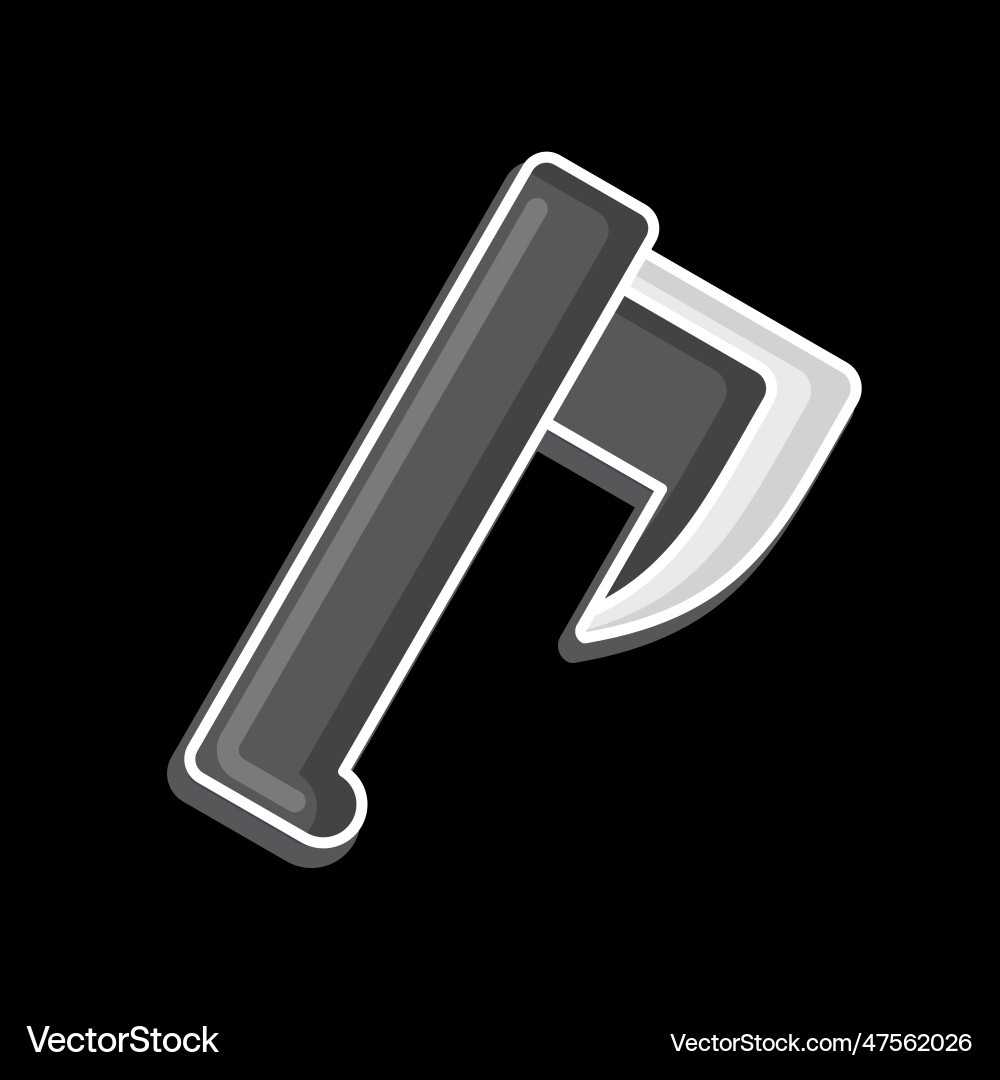 Icon axe related to celtic symbol glossy style Vector Image