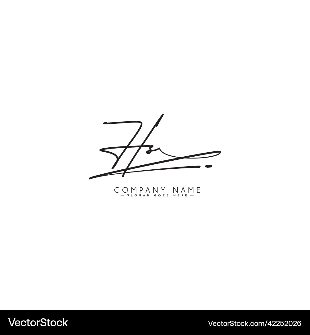 Initial letter hs logo - handwritten signature Vector Image