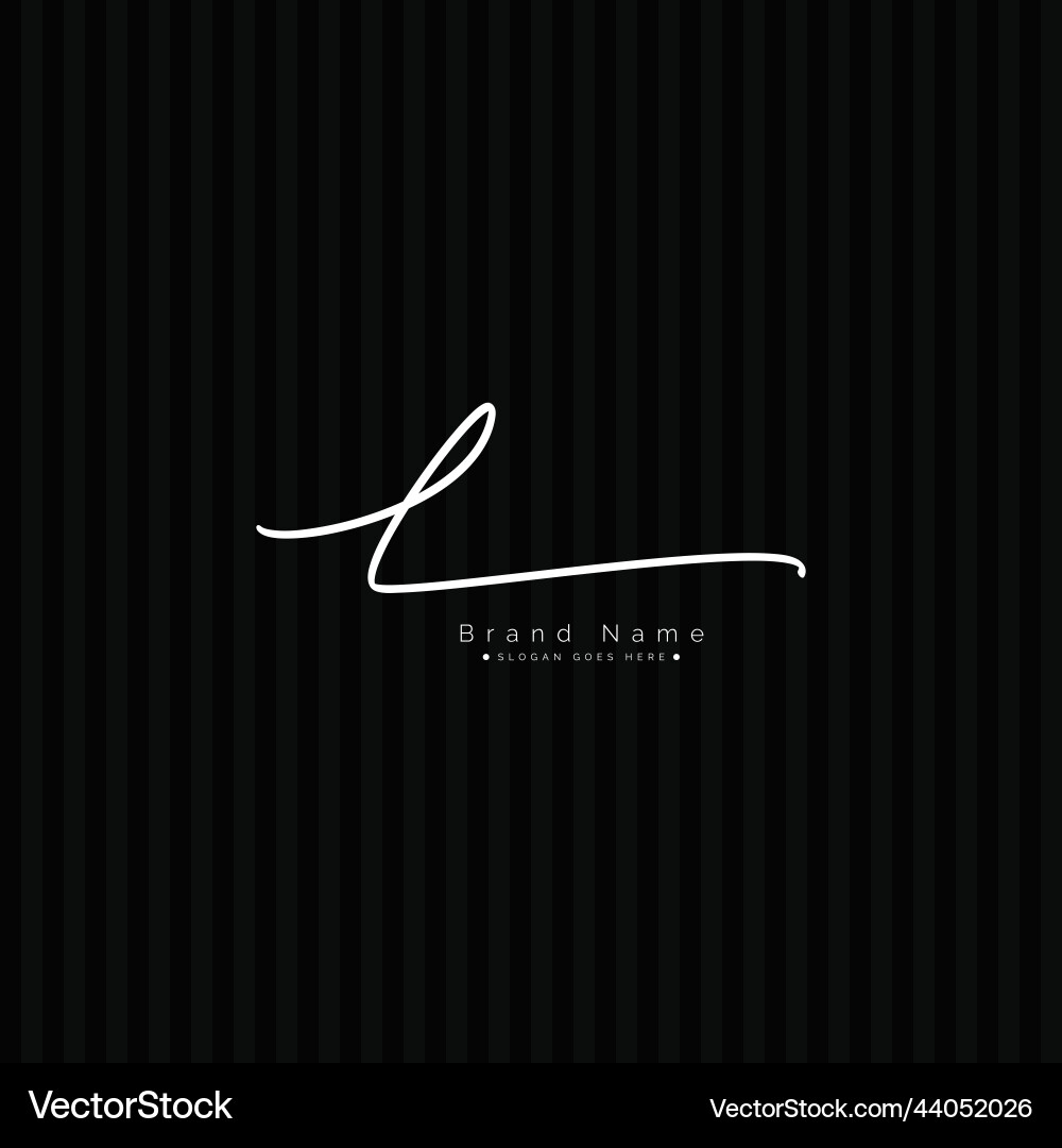 Initial letter l logo - handwritten signature Vector Image
